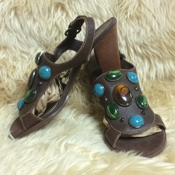 Mossimo Supply Co. | Shoes | Jeweled Brown Leather Sandals | Poshmark